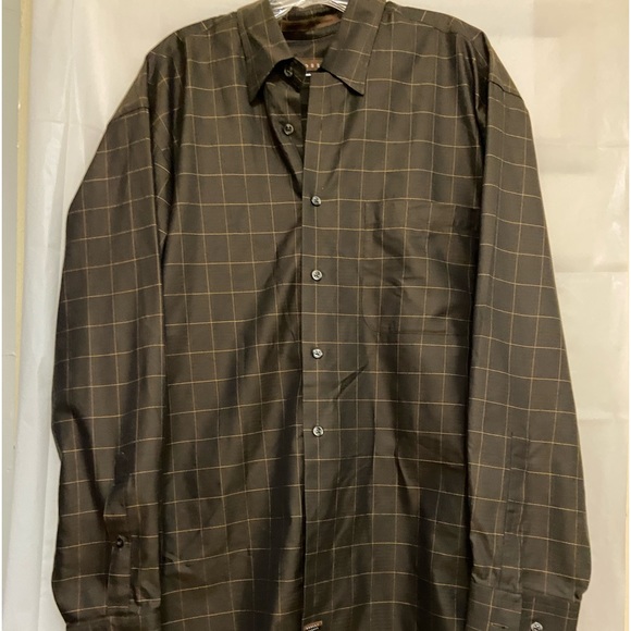Robert Talbott | Shirts | Robert Talbott Mens Brown Ad Tan Large Plaid ...